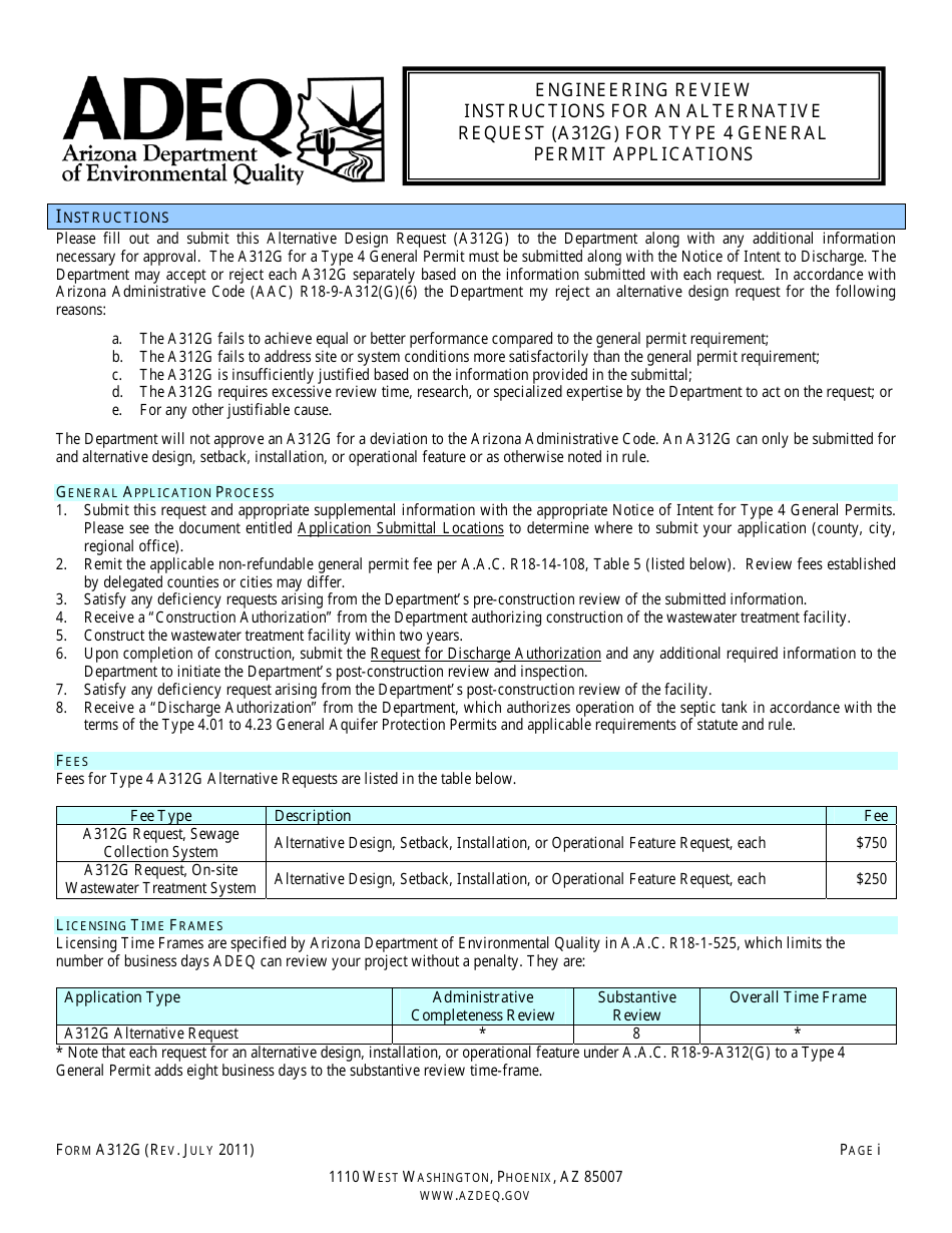 ADEQ Form GWS402 - Fill Out, Sign Online and Download Printable PDF ...