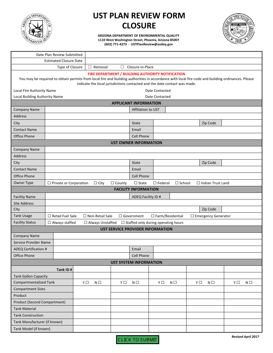 Arizona Ust Plan Review Form - Closure - Fill Out, Sign Online and ...