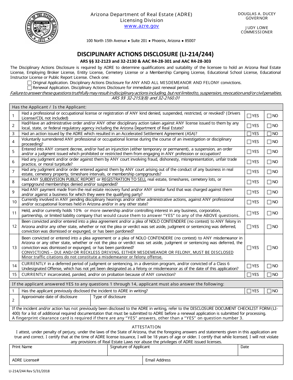 Form LI-214/244 - Fill Out, Sign Online and Download Fillable PDF ...