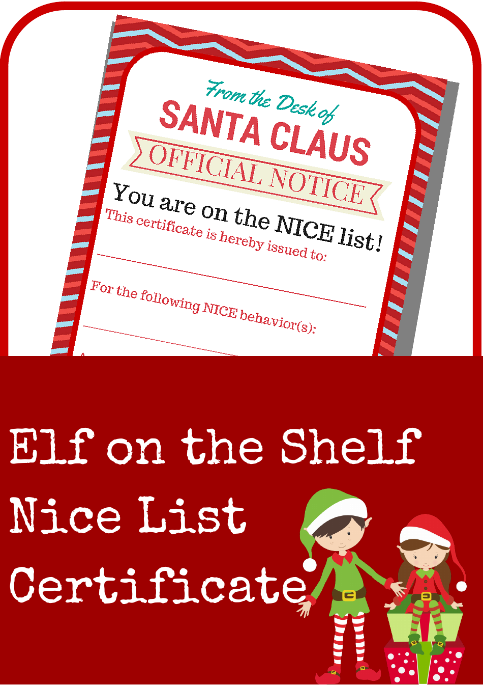 Santa s Nice List Certificate Template Download Printable PDF 