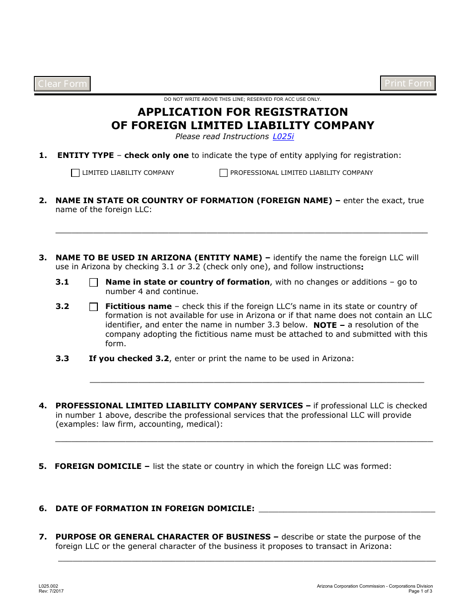 Form L025.002 - Fill Out, Sign Online and Download Fillable PDF ...