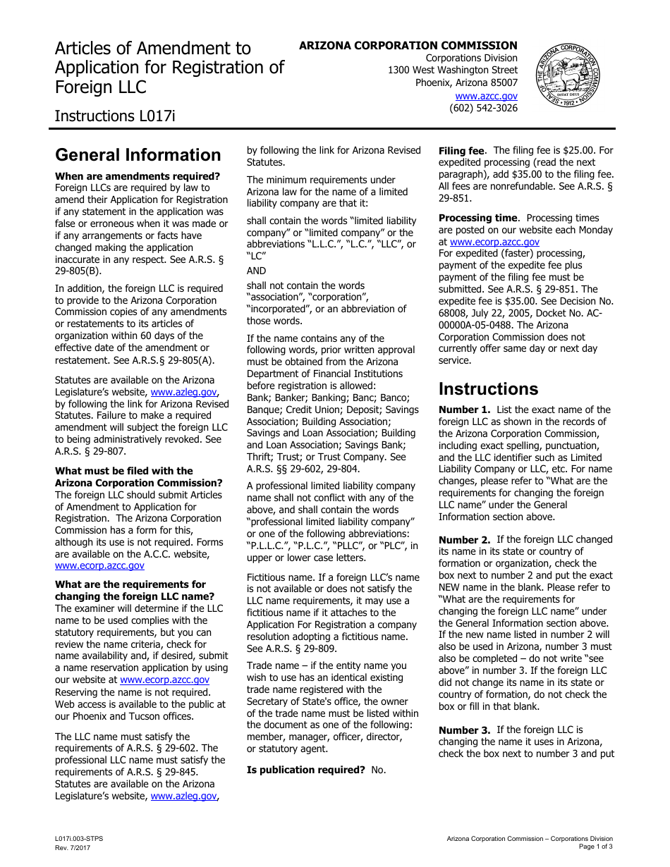 Download Instructions for Form L017.002 Articles of Amendment to ...