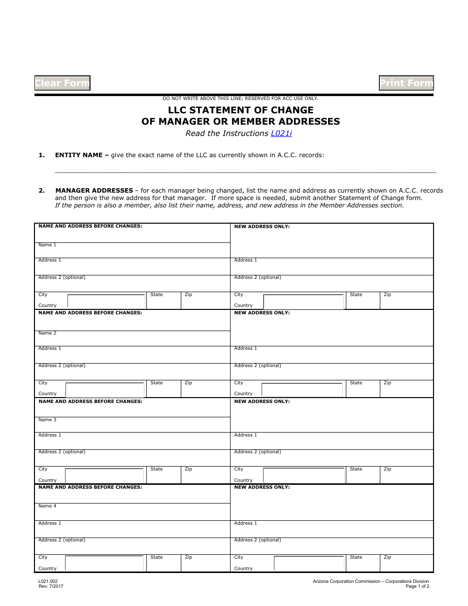 Form L021.002 - Fill Out, Sign Online and Download Fillable PDF ...
