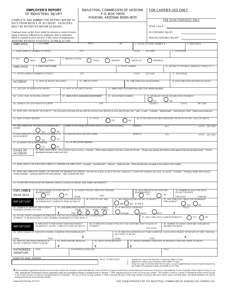 Form Claims ICA0101 - Fill Out, Sign Online and Download Fillable PDF ...
