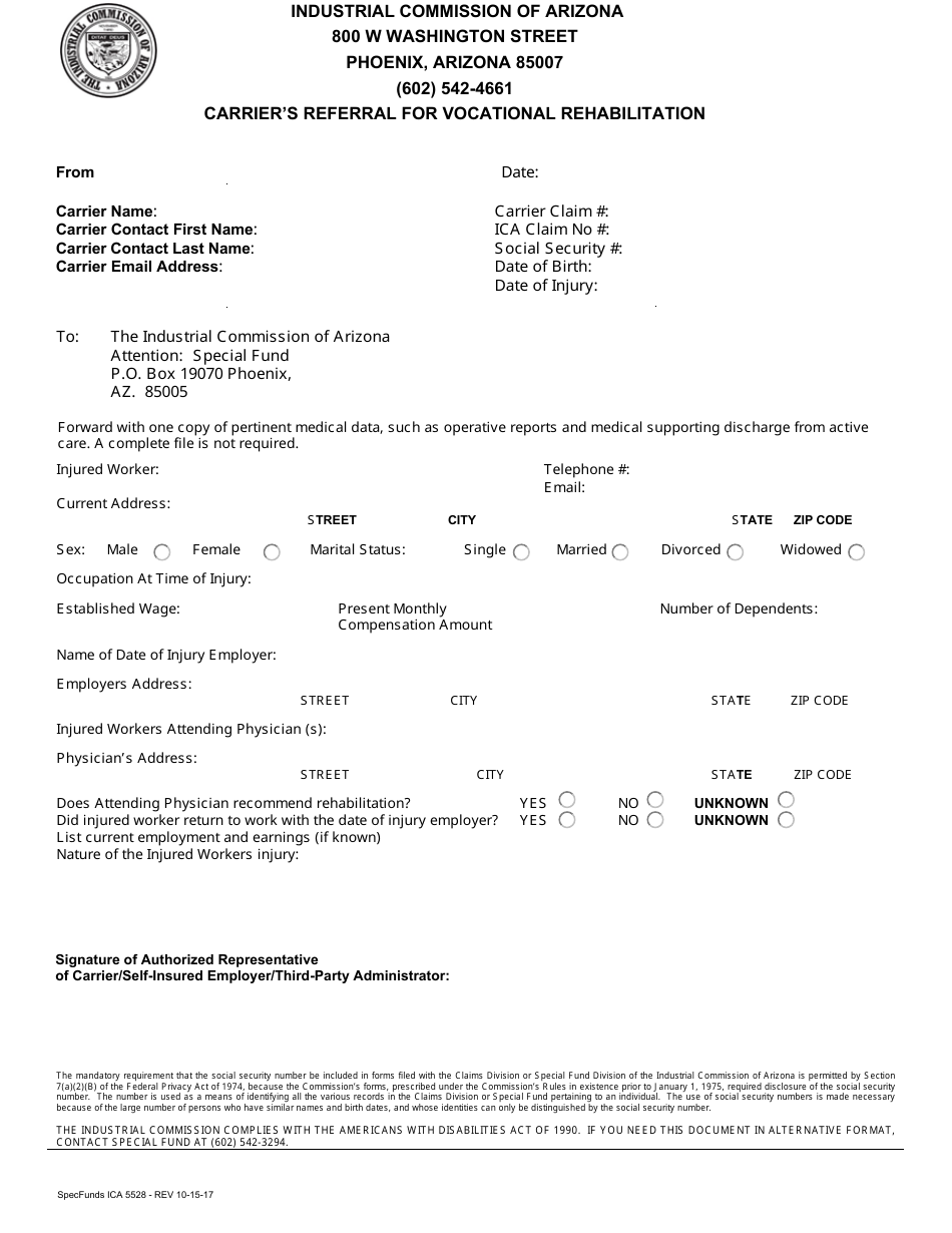 Form SpecFunds ICA5528 - Fill Out, Sign Online and Download Fillable ...