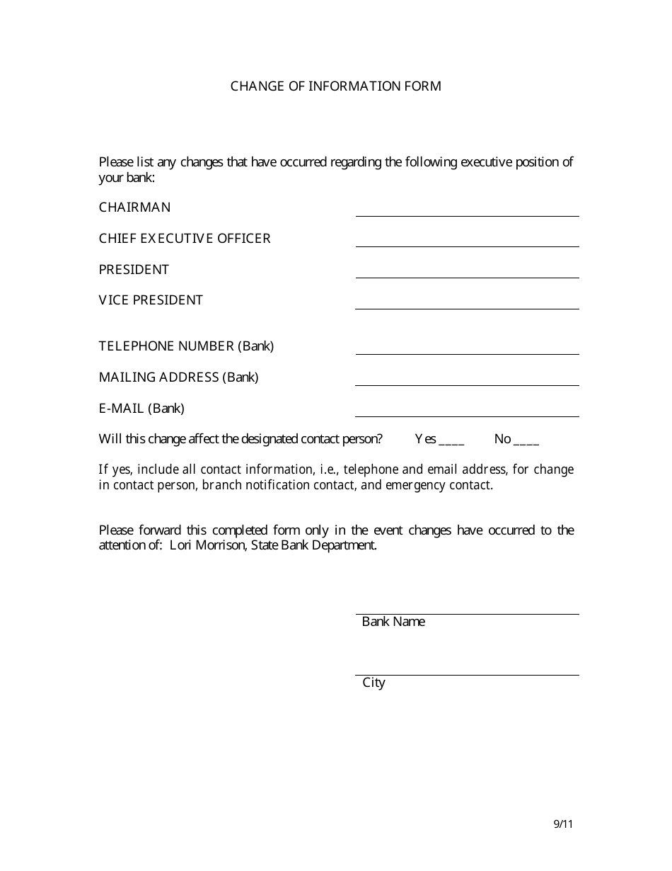 Arkansas Change of Information Form - Fill Out, Sign Online and ...