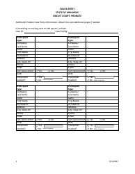 Arkansas Probate Cover Sheet Download Fillable PDF | Templateroller
