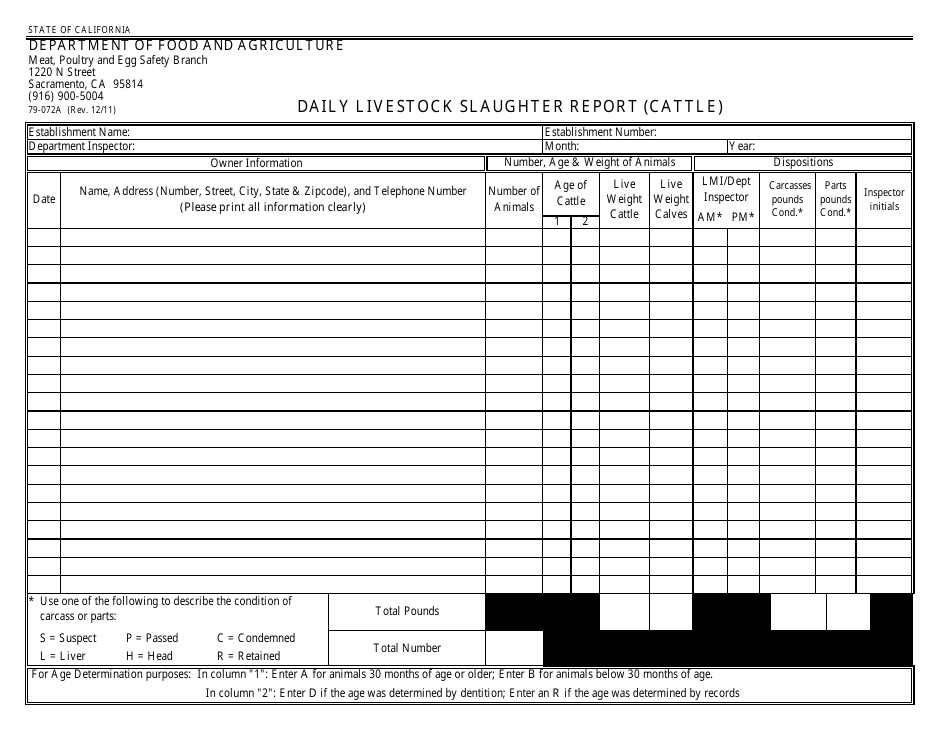 Form 79-072A - Fill Out, Sign Online and Download Fillable PDF ...