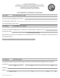 Form HCD RT476.6 Download Printable PDF or Fill Online Statement of ...
