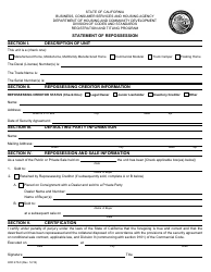 Form HCD476.0 Download Printable PDF or Fill Online Statement of ...