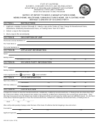Form HCD481.5 Download Printable PDF or Fill Online Notice of Intent to ...