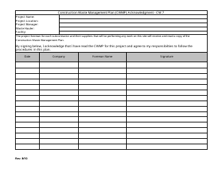 Form CW7 Download Printable PDF or Fill Online Construction Waste ...