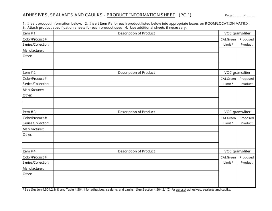 Form PC1 - Fill Out, Sign Online and Download Printable PDF, California ...