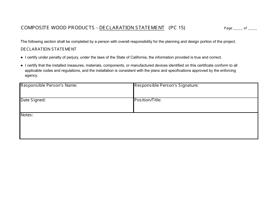 Form PC15 - Fill Out, Sign Online and Download Printable PDF ...