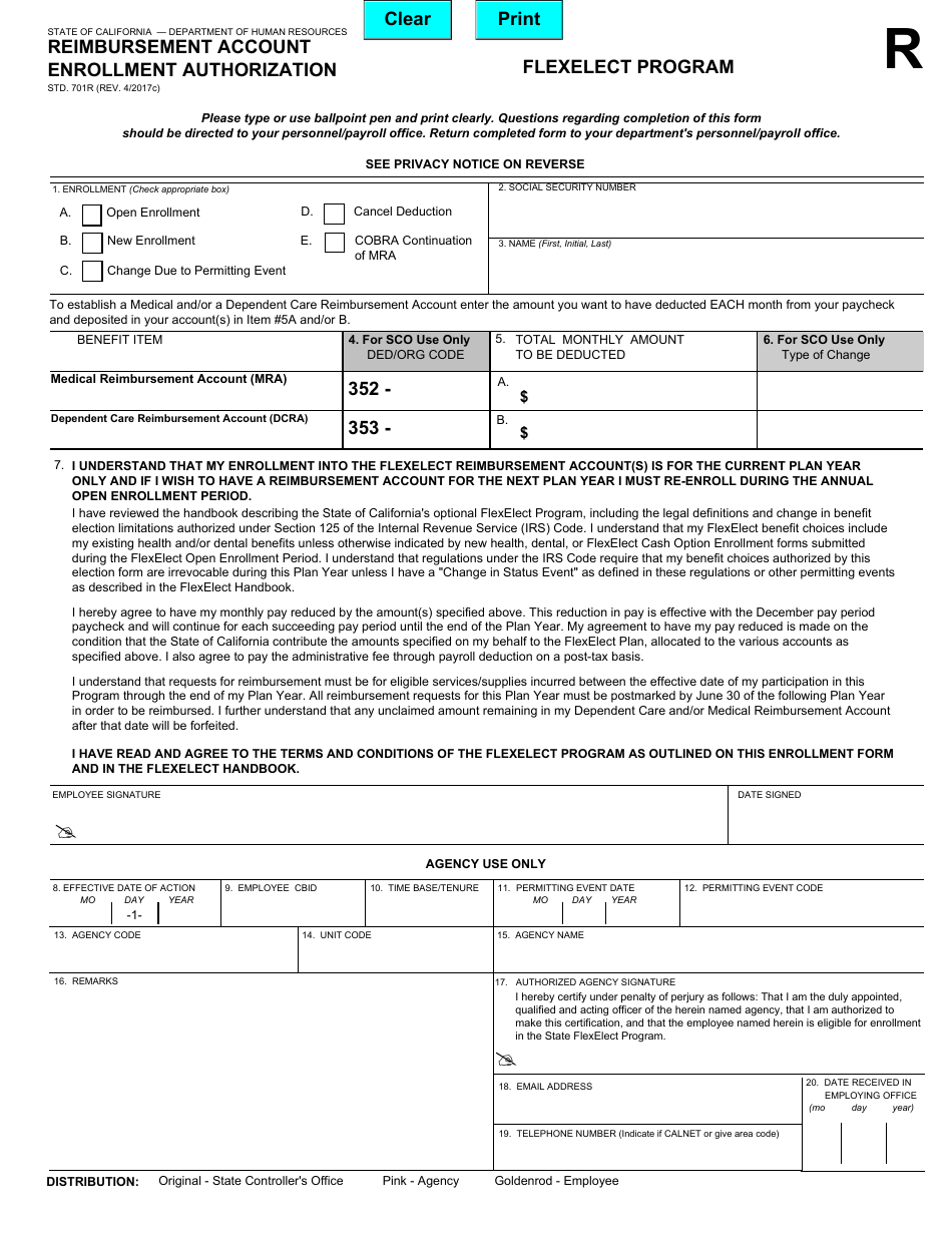 Form STD.701R - Fill Out, Sign Online and Download Fillable PDF ...