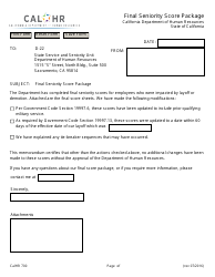 Form CALHR700 Download Fillable PDF or Fill Online Final Seniority ...