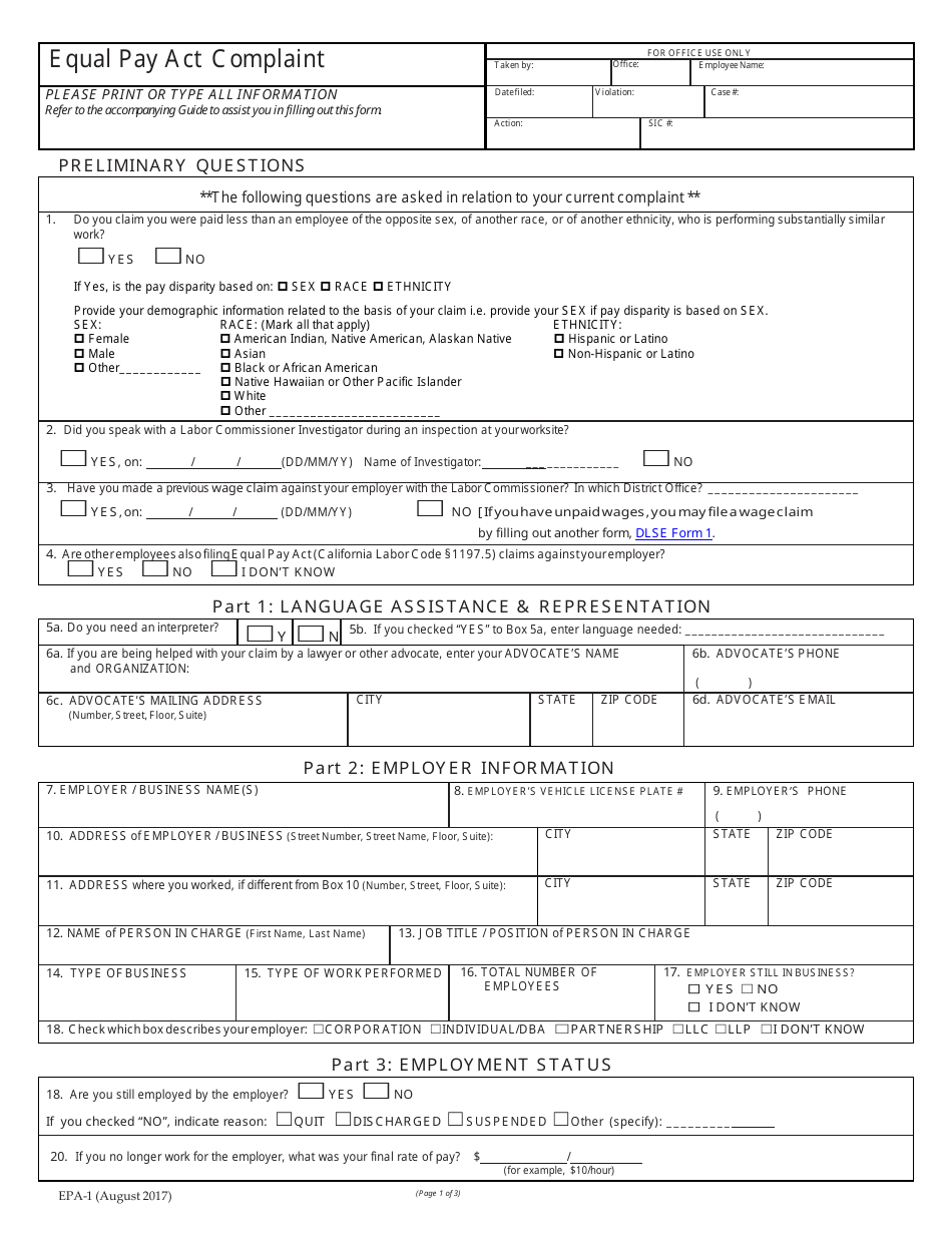 Form EPA-1 - Fill Out, Sign Online and Download Fillable PDF ...