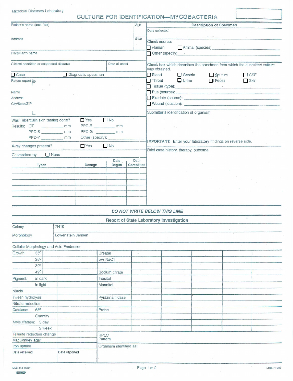 Form LAB443 - Fill Out, Sign Online and Download Fillable PDF ...