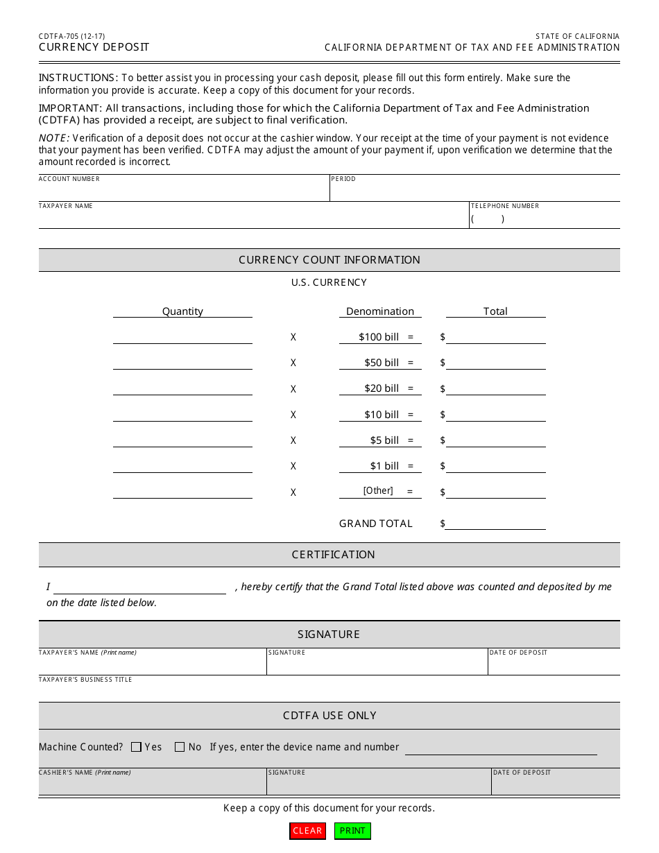 Form CDTFA-705 - Fill Out, Sign Online and Download Fillable PDF ...