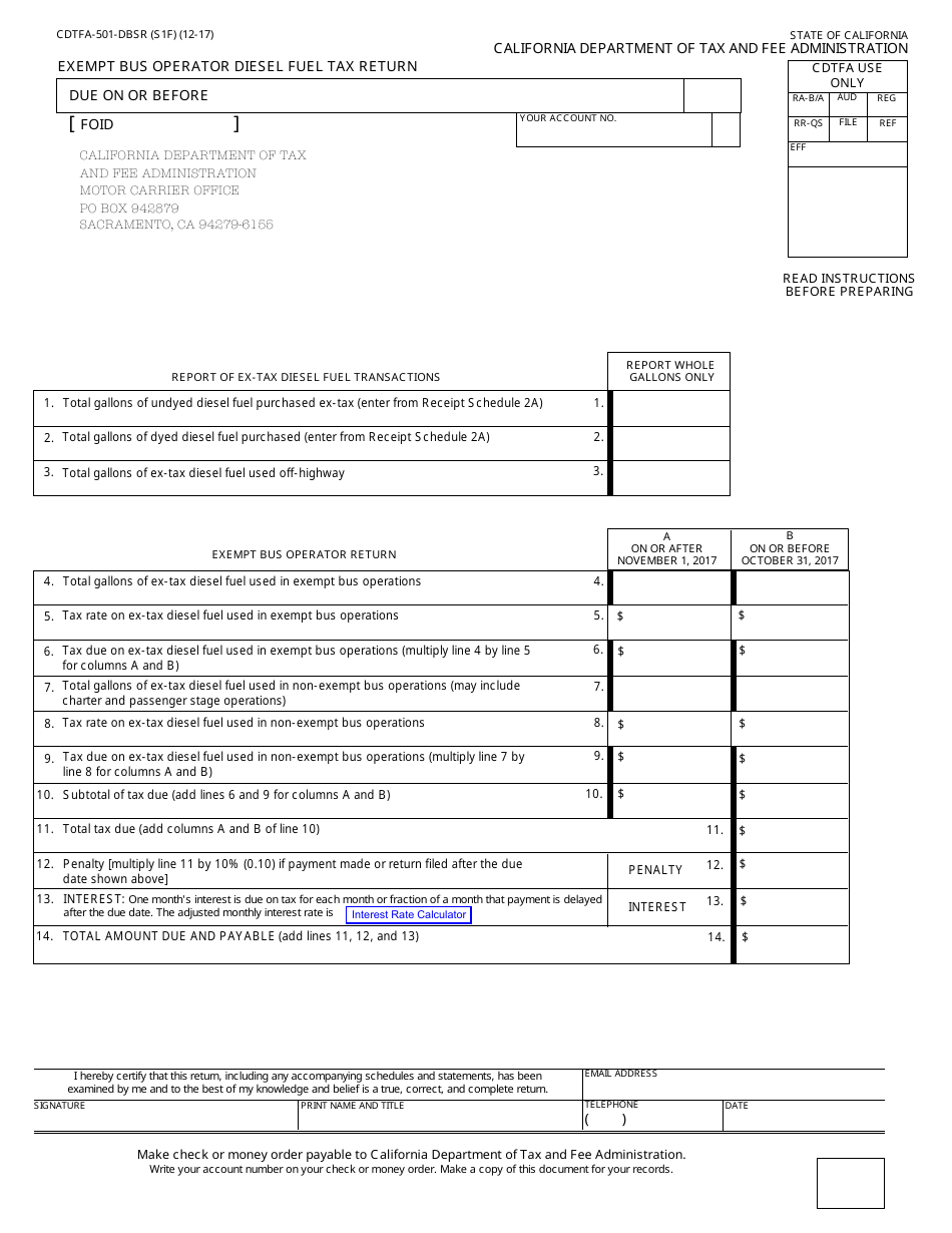 Form CDTFA-501-DBSR - Fill Out, Sign Online and Download Fillable PDF ...