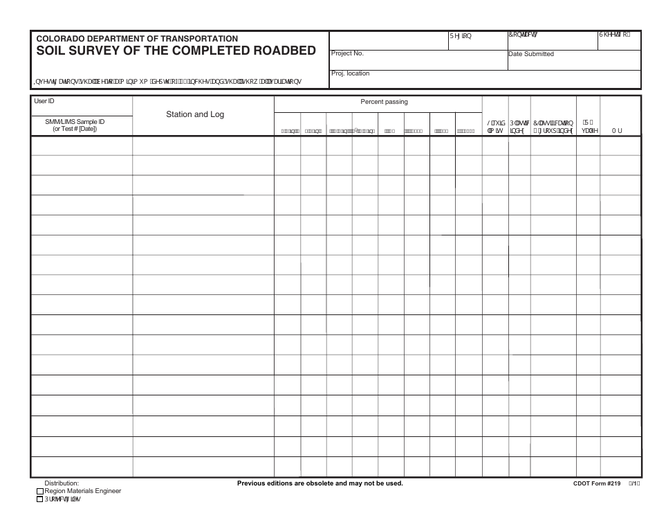 CDOT Form 219 - Fill Out, Sign Online and Download Fillable PDF ...