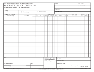 CDOT Form 323 Download Fillable PDF or Fill Online Laboratory Report on ...