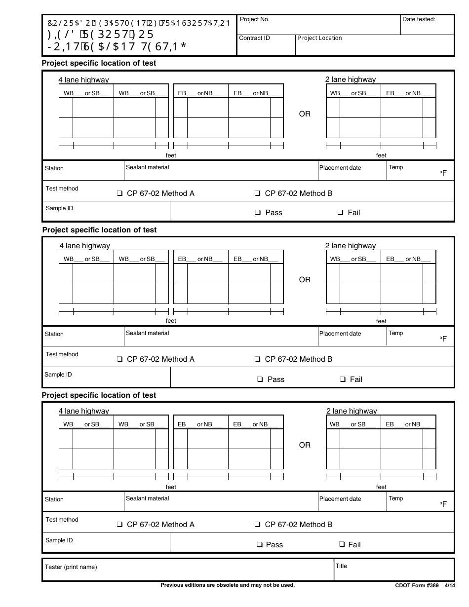 CDOT Form 389 - Fill Out, Sign Online and Download Printable PDF ...