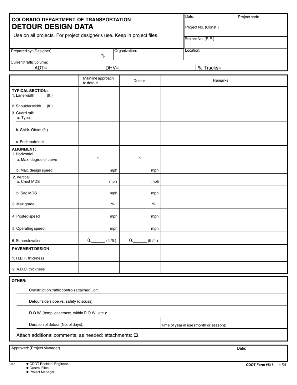 CDOT Form 518 - Fill Out, Sign Online and Download Printable PDF ...