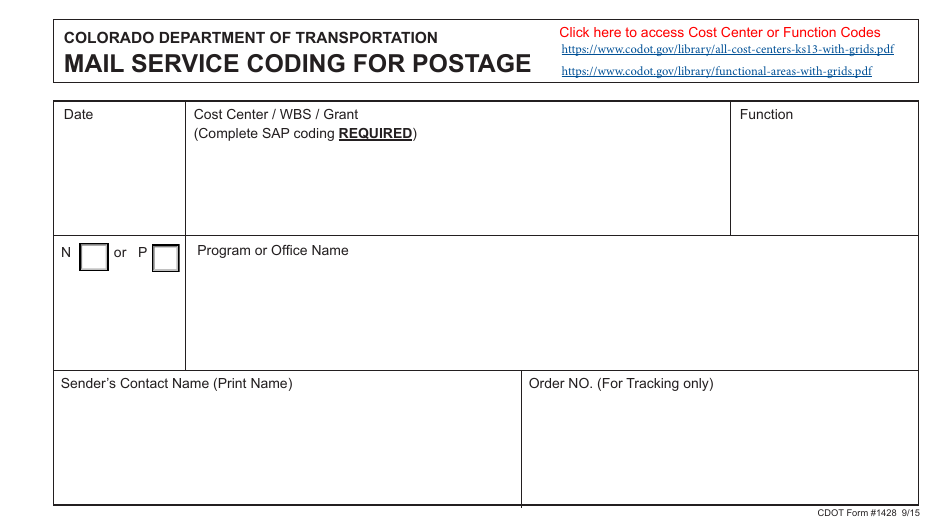 CDOT Form 1428 - Fill Out, Sign Online and Download Fillable PDF ...