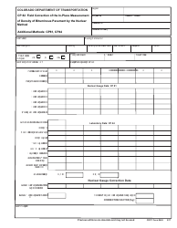 CDOT Form 469 Download Fillable PDF or Fill Online Field Correction of ...