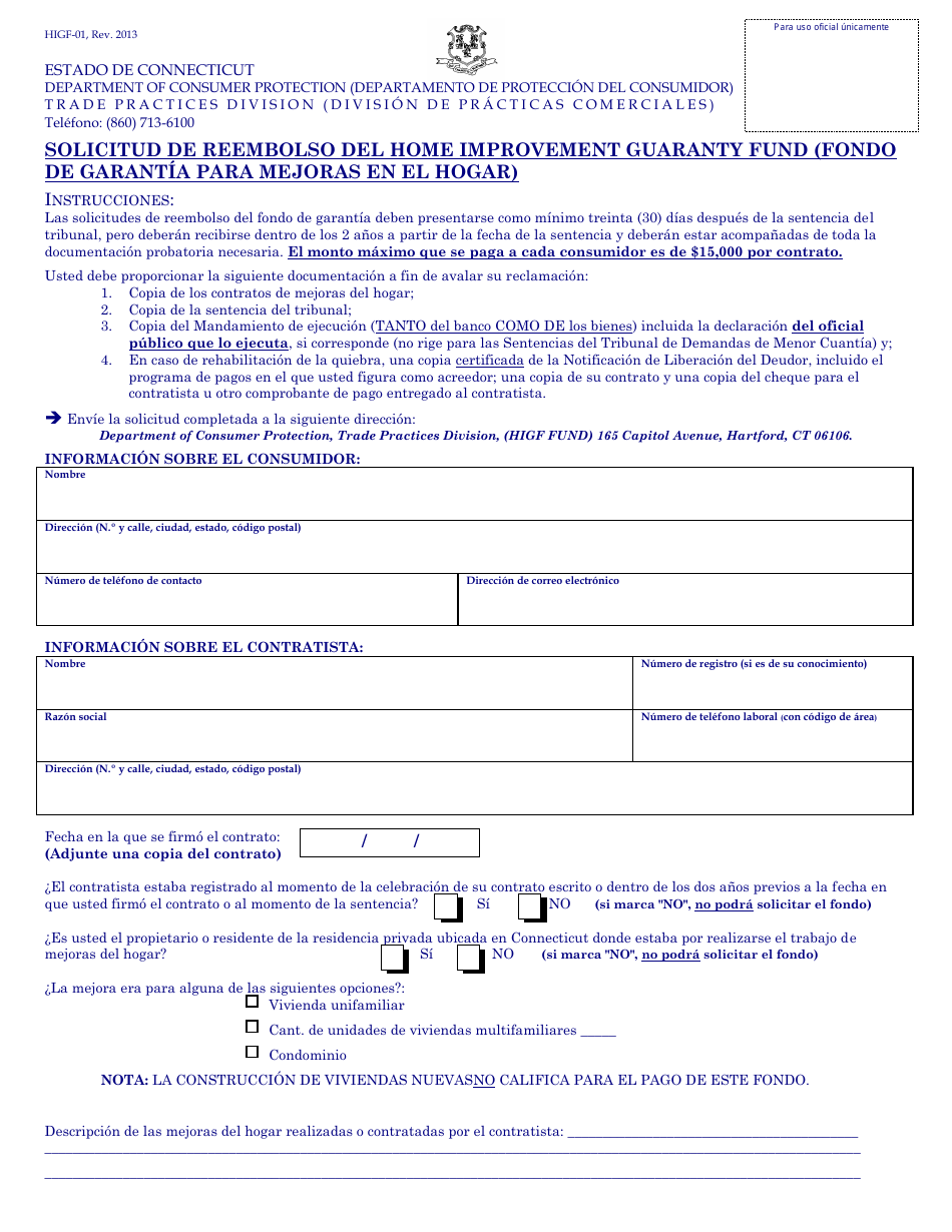 Formulario HIGF-01 - Fill Out, Sign Online and Download Printable PDF ...