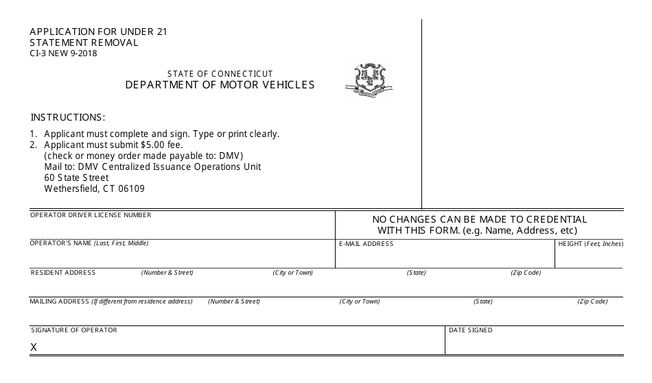Form CI-3 - Fill Out, Sign Online and Download Fillable PDF ...