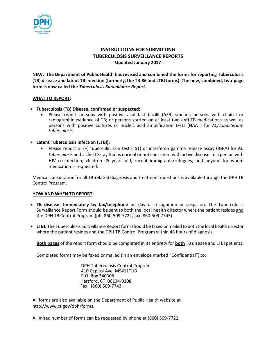 Download Instructions for Tuberculosis Surveillance Report Form PDF ...