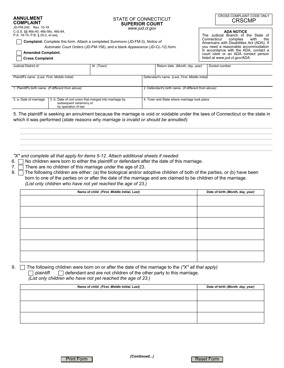 Form JD-FM-240 - Fill Out, Sign Online and Download Fillable PDF ...