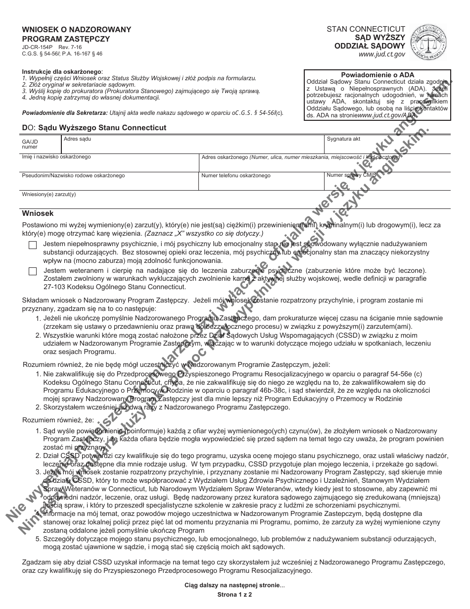 Form JD-CR-154P - Fill Out, Sign Online and Download Printable PDF ...