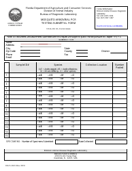 Form FDACS-09213 Download Fillable PDF or Fill Online Mosquito ...