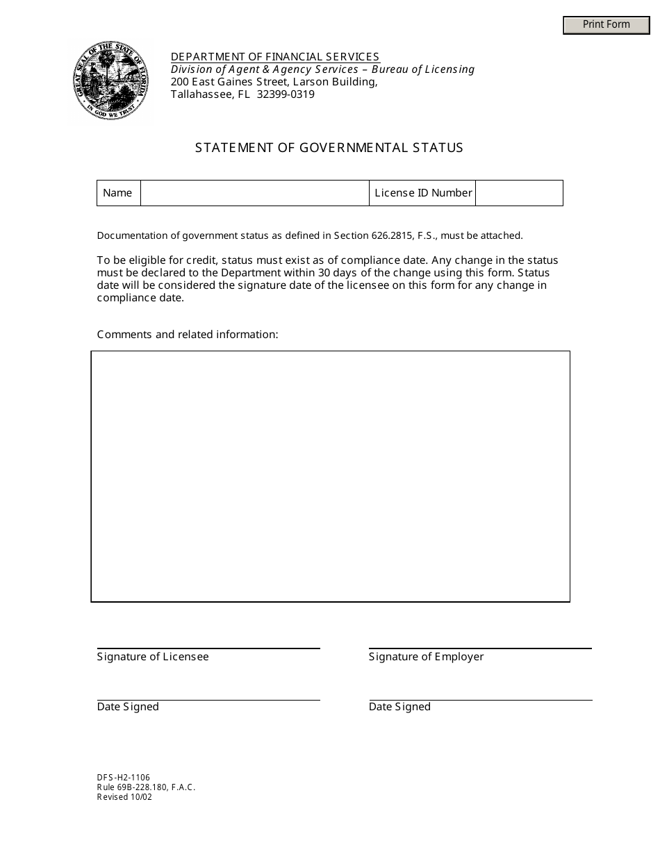 Form DFS-H2-1106 - Fill Out, Sign Online and Download Fillable PDF ...