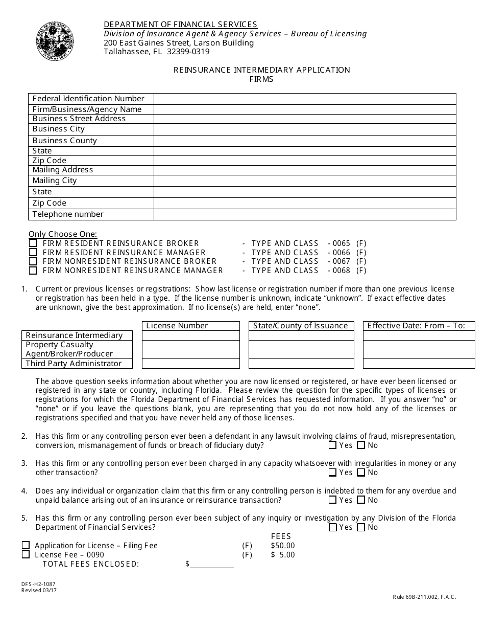 Form DFS-H2-1087 - Fill Out, Sign Online and Download Fillable PDF ...