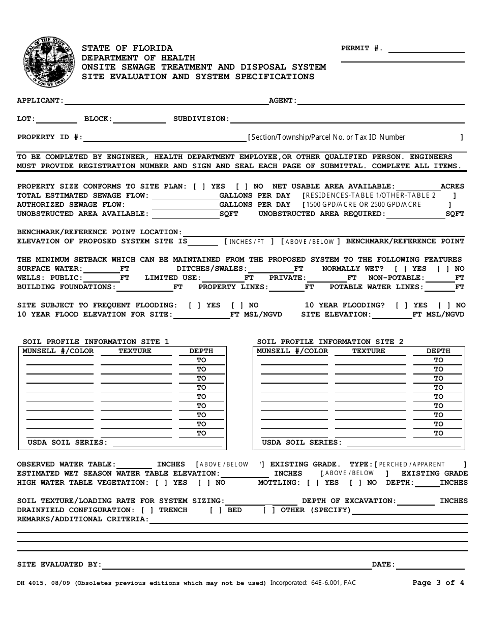 Form DH4015 - Fill Out, Sign Online and Download Fillable PDF, Florida ...