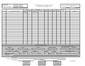 Florida Daily Vehicle Usage Log - Fill Out, Sign Online and Download ...