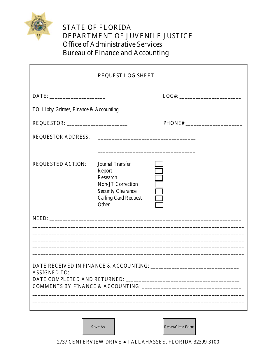Florida Request Log Sheet - Fill Out, Sign Online and Download PDF ...