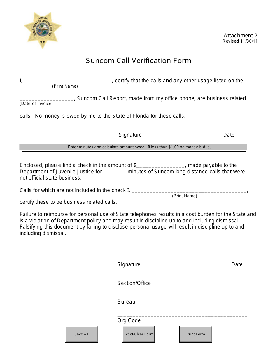 Florida Suncom Call Verification Form - Fill Out, Sign Online and ...
