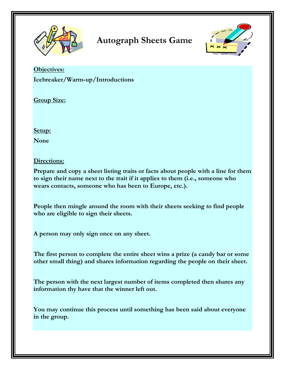 Florida Autograph Sheets Game Worksheet - Fill Out, Sign Online and ...
