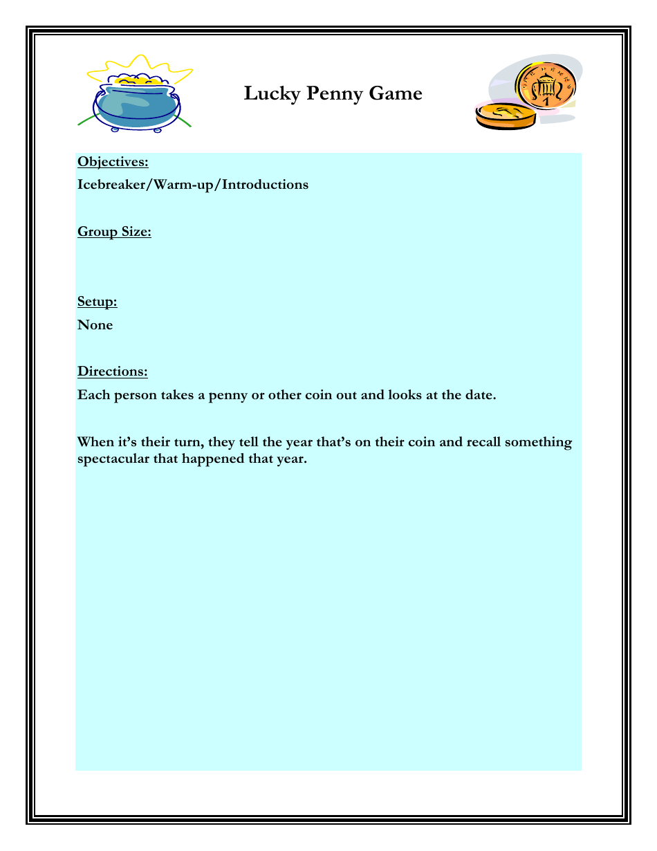 Florida Lucky Penny Game Worksheet - Fill Out, Sign Online and Download ...