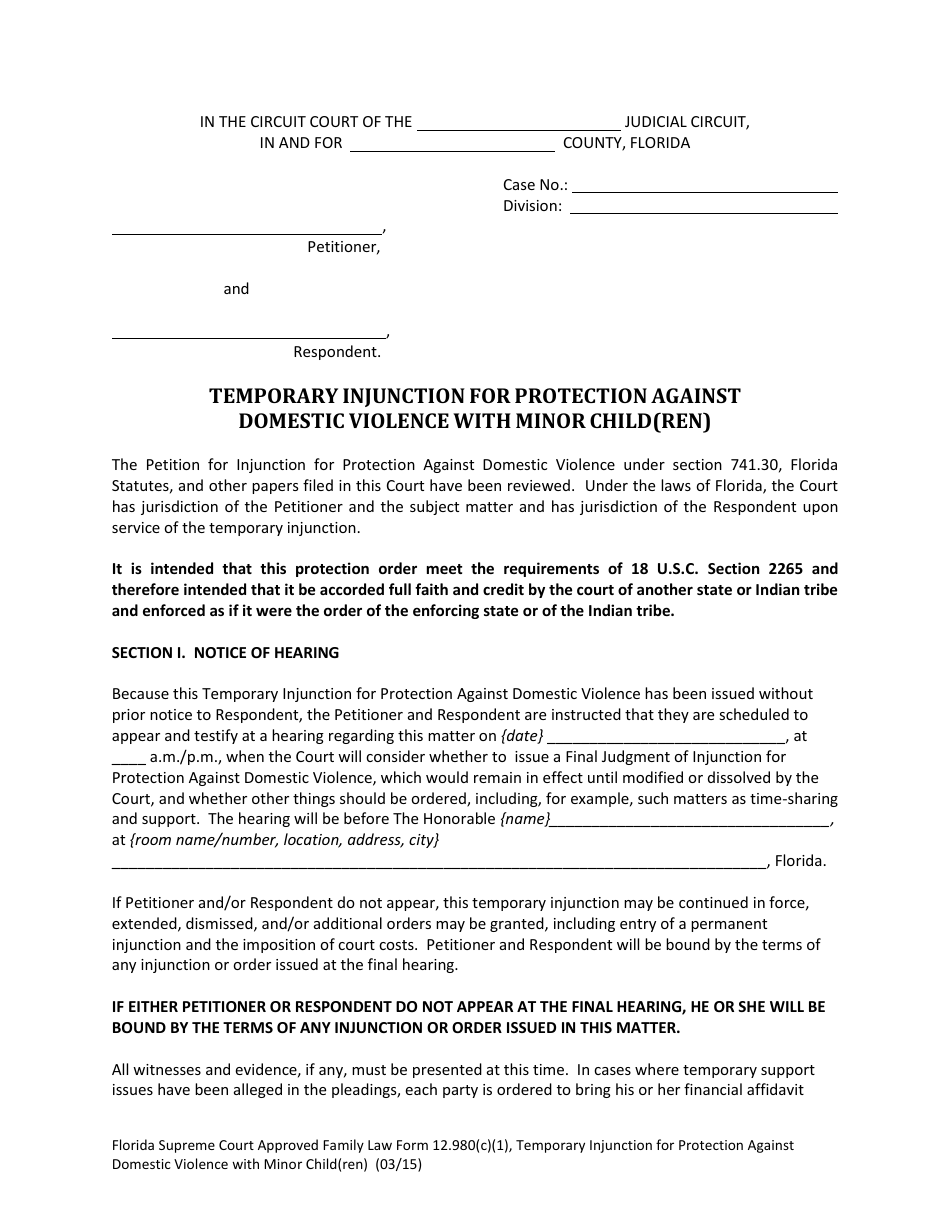 Form 12.980(C)(1) - Fill Out, Sign Online and Download Fillable PDF ...