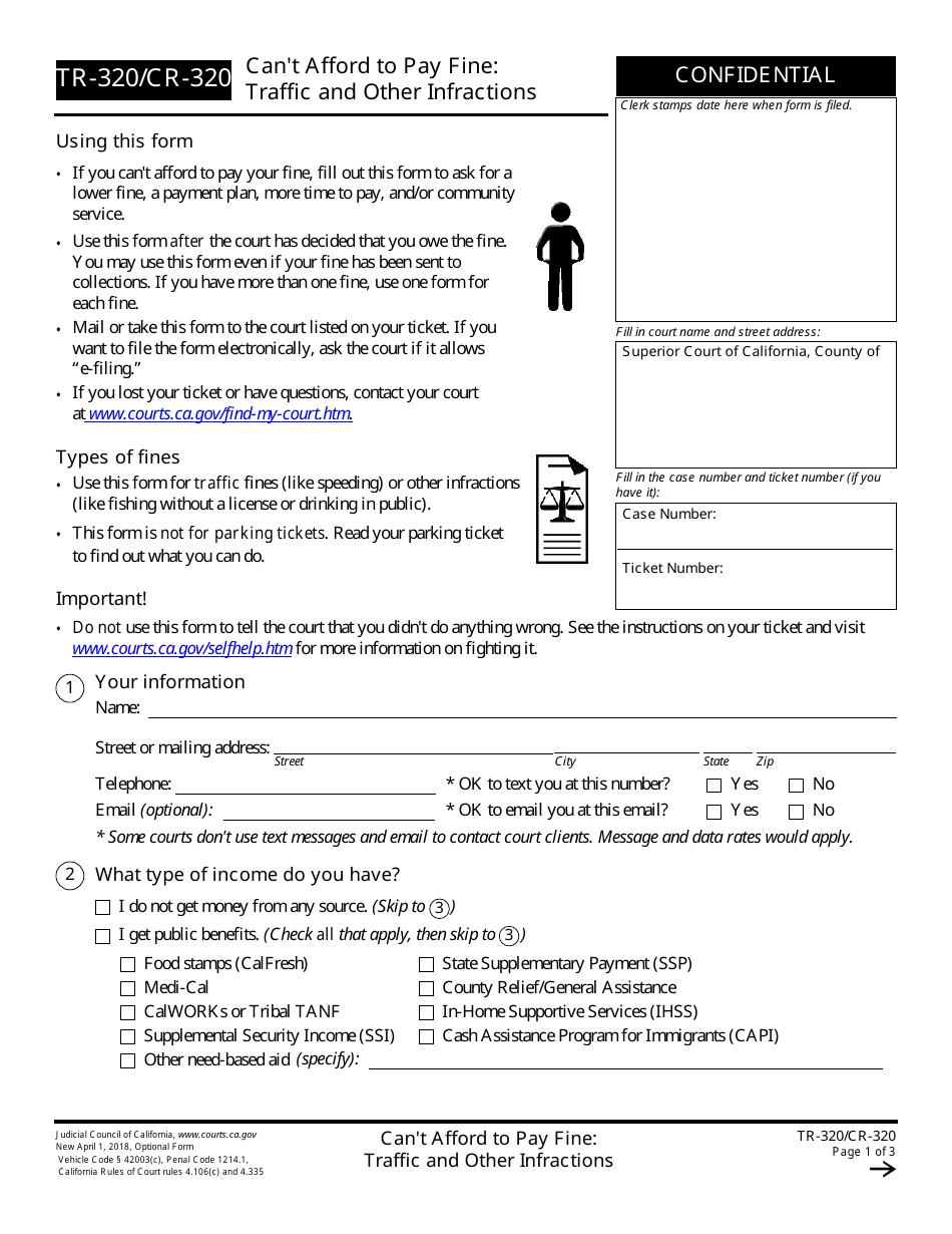 Form TR-320 (CR-320) - Fill Out, Sign Online and Download Fillable PDF ...