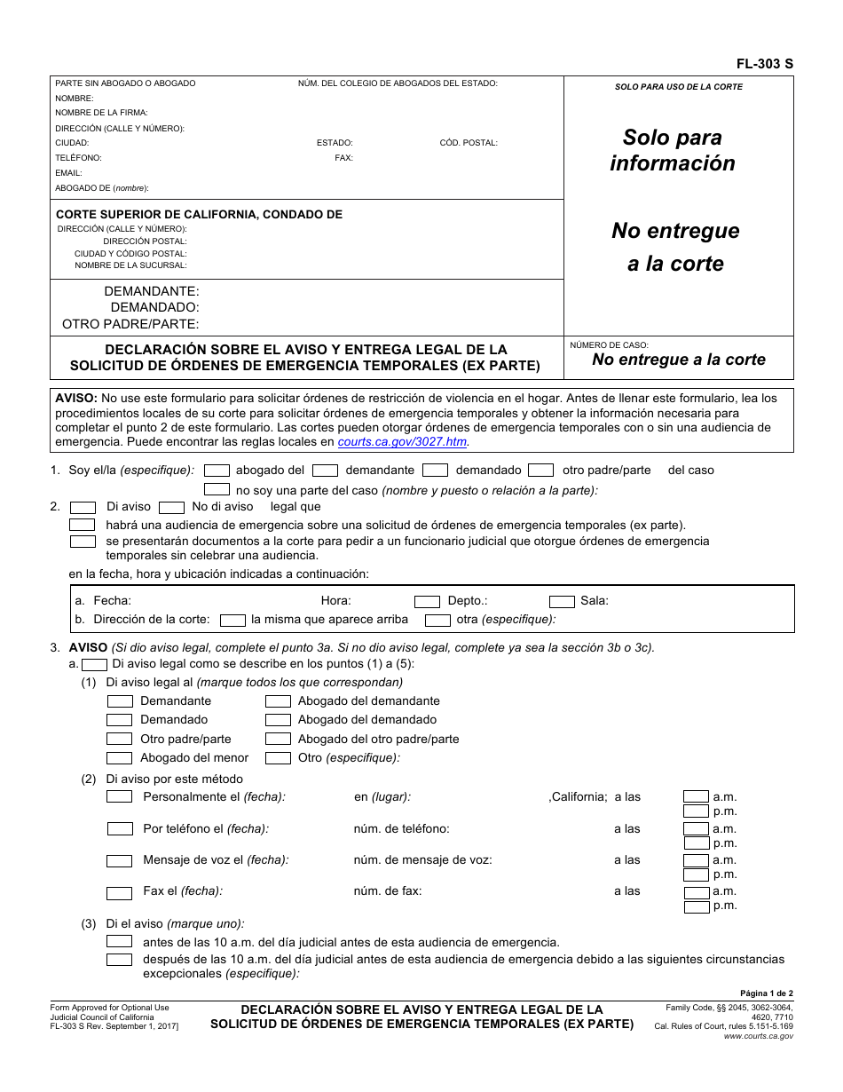 Formulario FL-303 S - Fill Out, Sign Online and Download Printable PDF ...