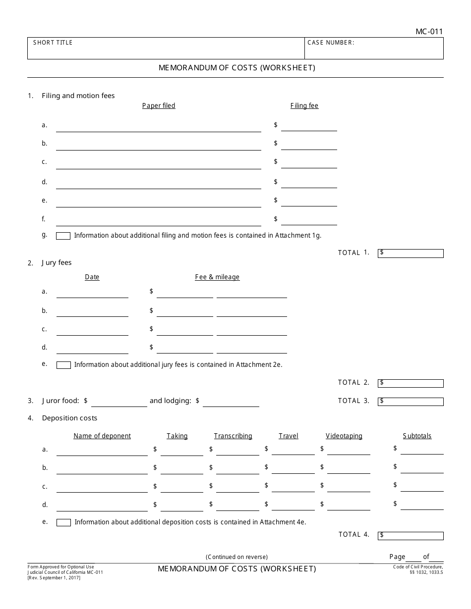 Form MC-011 - Fill Out, Sign Online and Download Fillable PDF ...