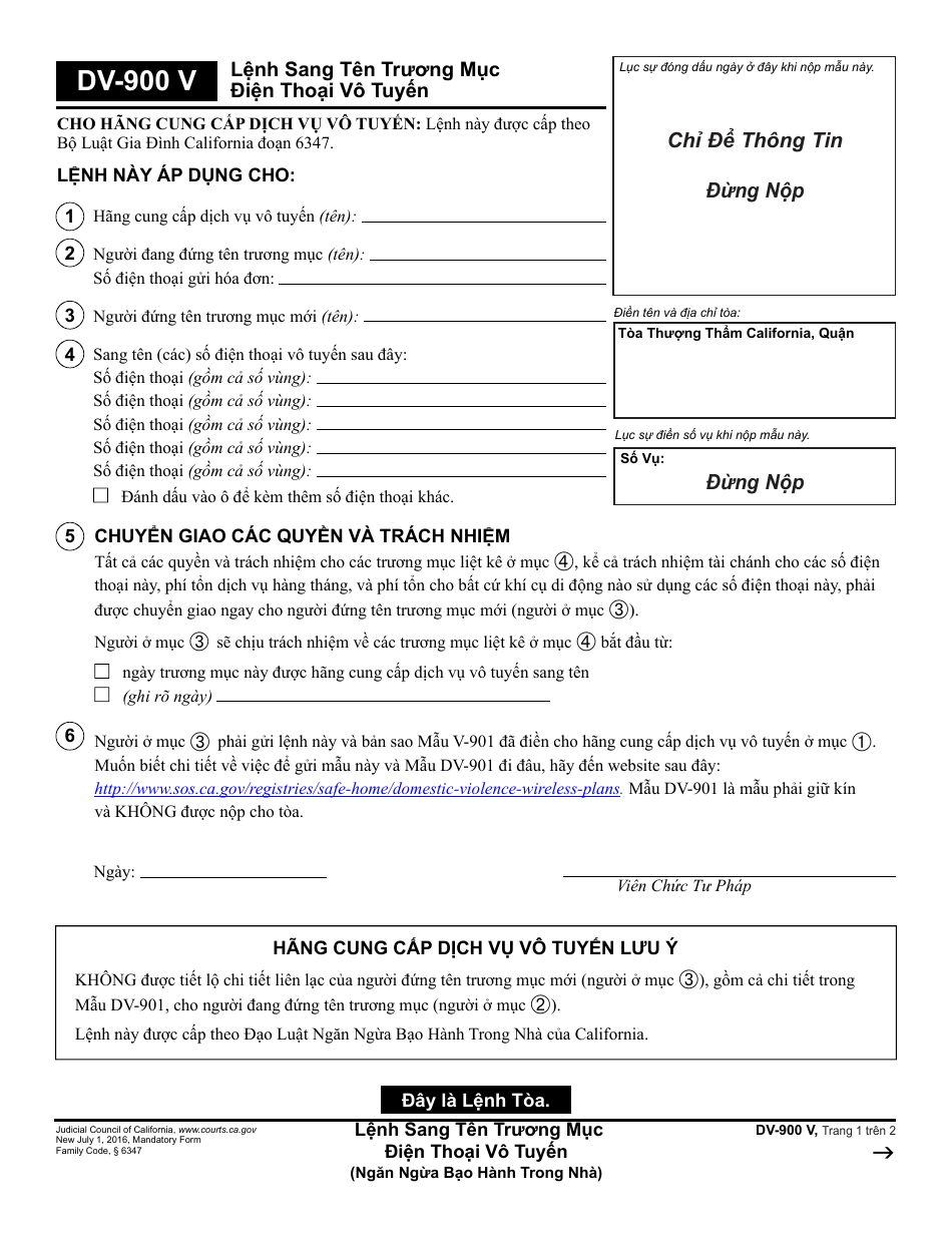 Form DV-900 V - Fill Out, Sign Online and Download Printable PDF ...