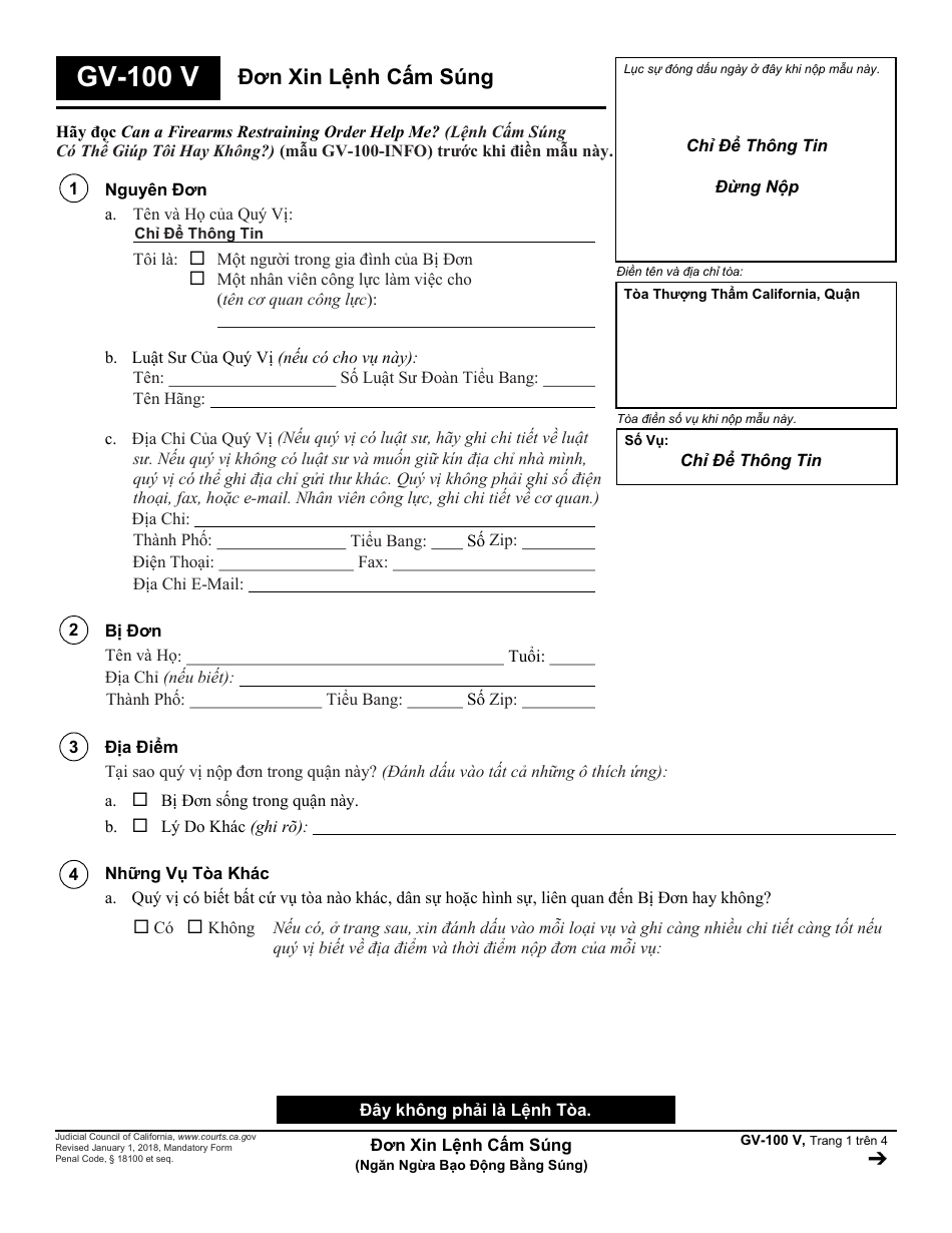 Form GV-100 V - Fill Out, Sign Online and Download Printable PDF ...